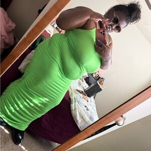 major pressure plustique | Dresses | Vibrant Green Maxi Dress With ...
